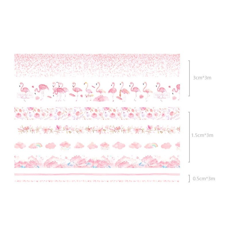 8 Stk. Washi Tape rosa "Love"