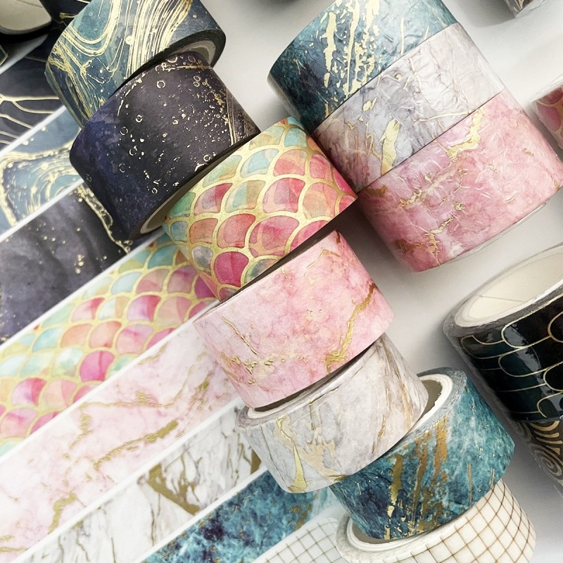 set of 3 Washi Tape with Gold Pattern