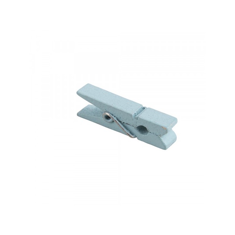 Wooden clothes pegs light blue & white 26 pcs.