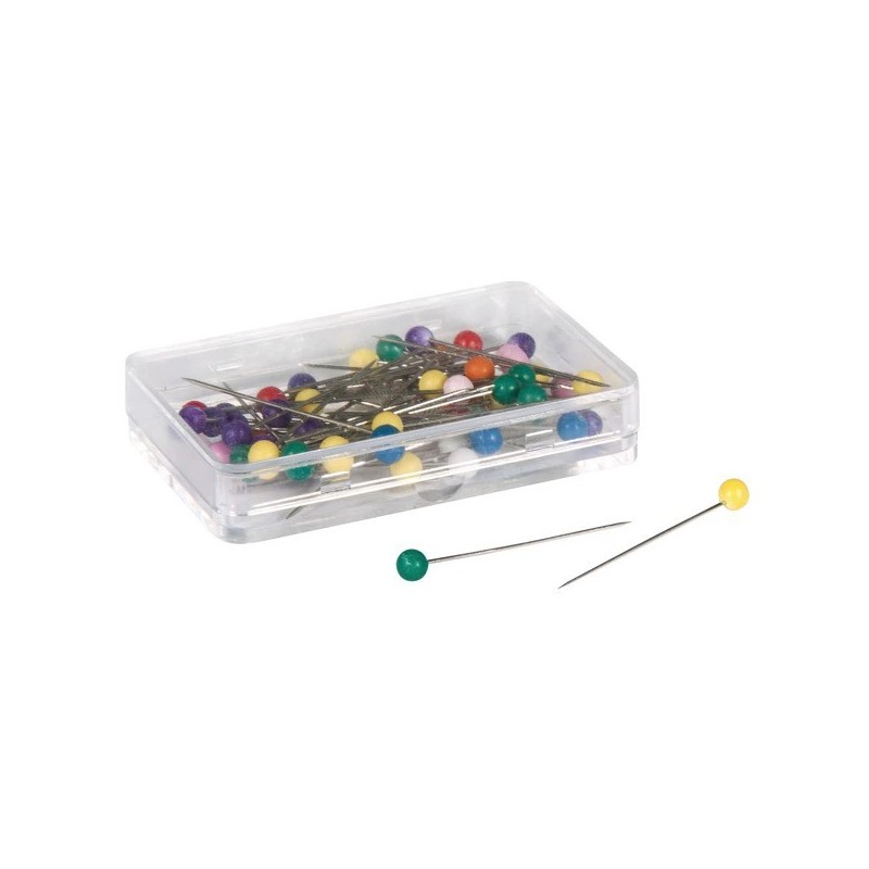 Rayher Stecknadeln mit Plastikkopf 50 Stk. Bunt